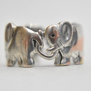 Elephant & Baby Elephant Calf Ring Women Thumb Ring or Thumb | Etsy
