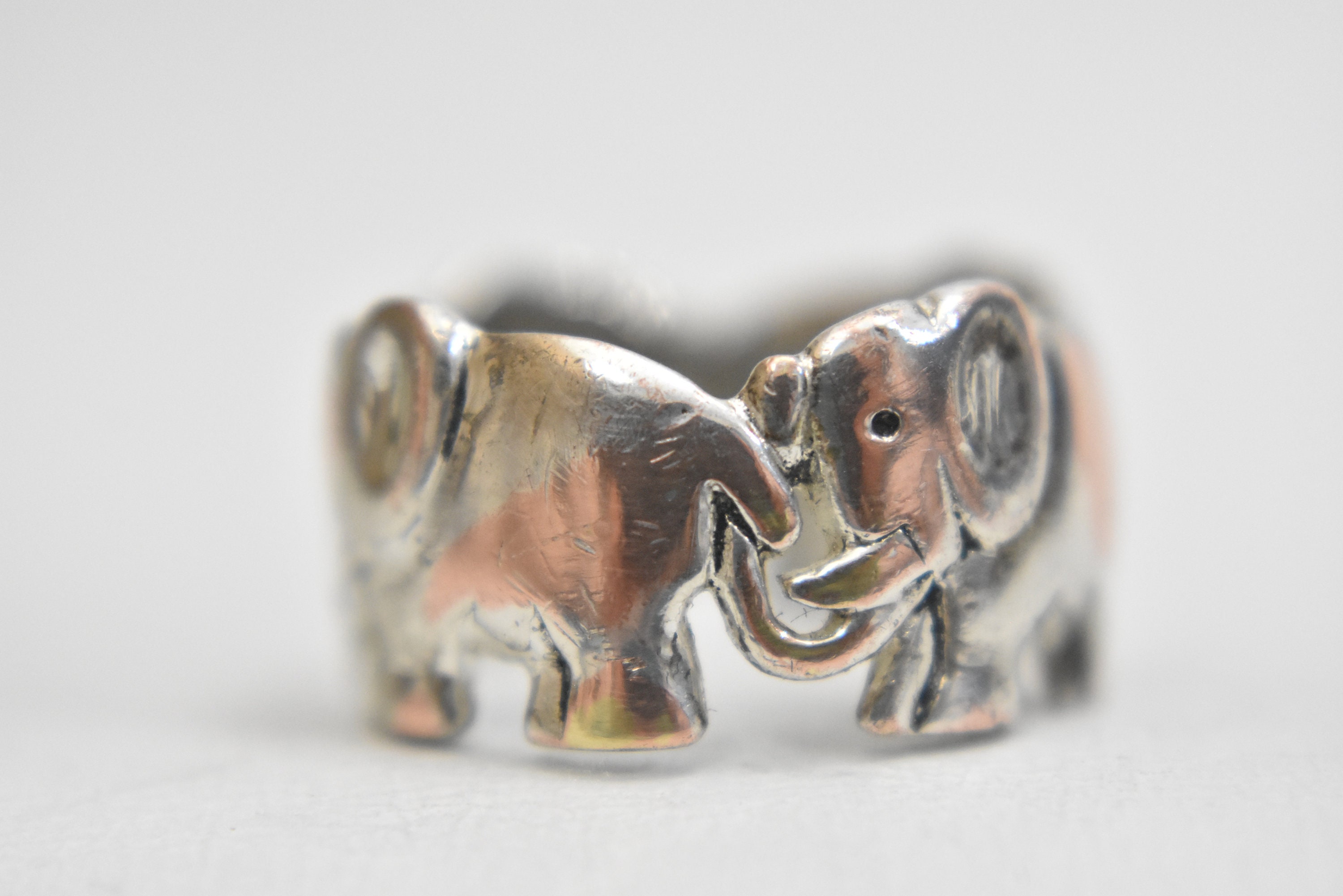 Elephant & baby elephant calf ring women thumb ring or thumb | Etsy