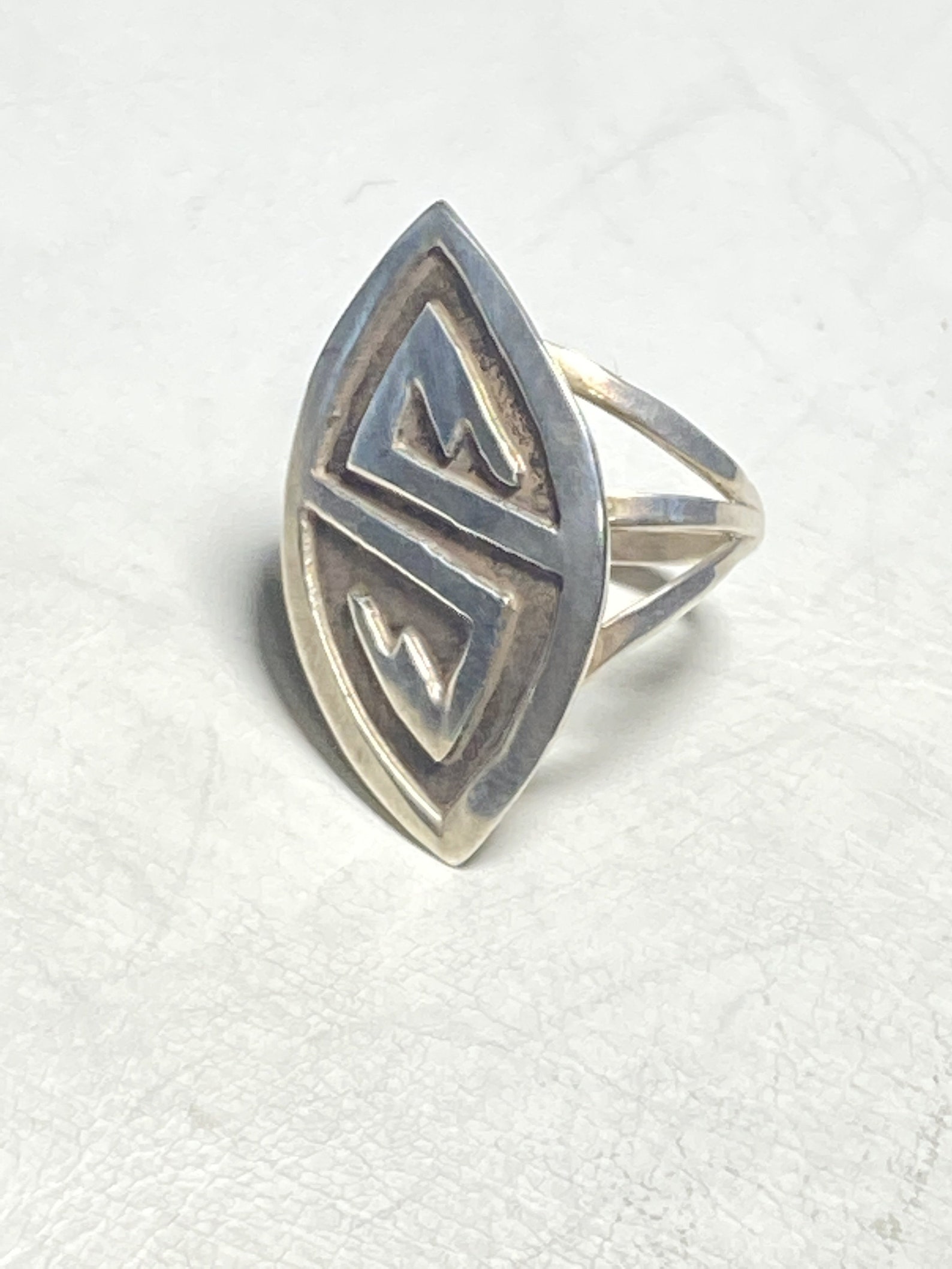 Hopi Ring Long Symbols Sterling Silver Women Girls Size 8.25 - Etsy