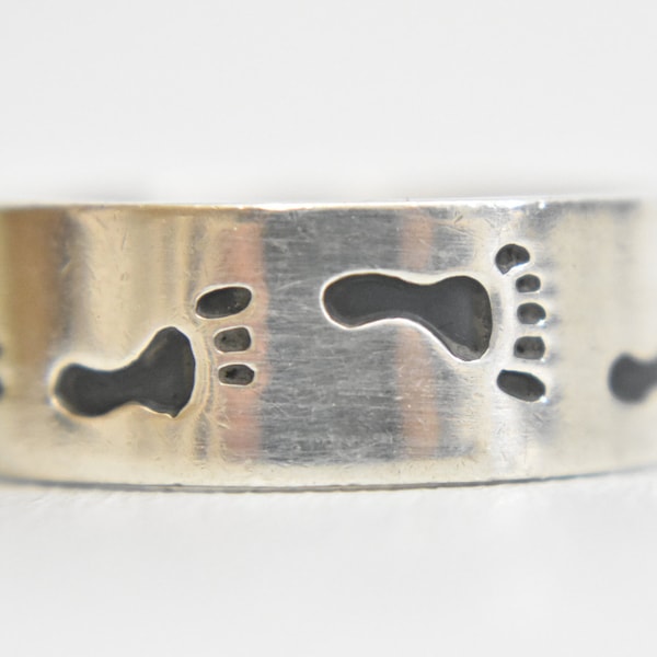 Footprints Ring, Sterling Silver - Etsy