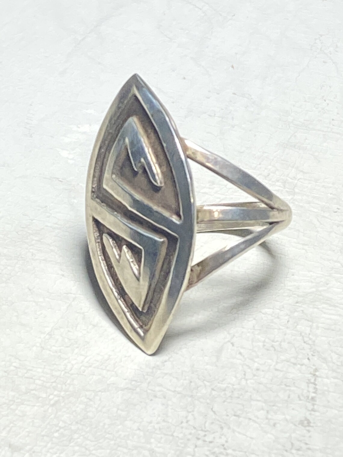 Hopi Ring Long Symbols Sterling Silver Women Girls Size 8.25 | Etsy