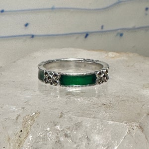 Judith Jack Ring Ize 8 Wedding Green Enamel Band Marcasites Stacker S ...