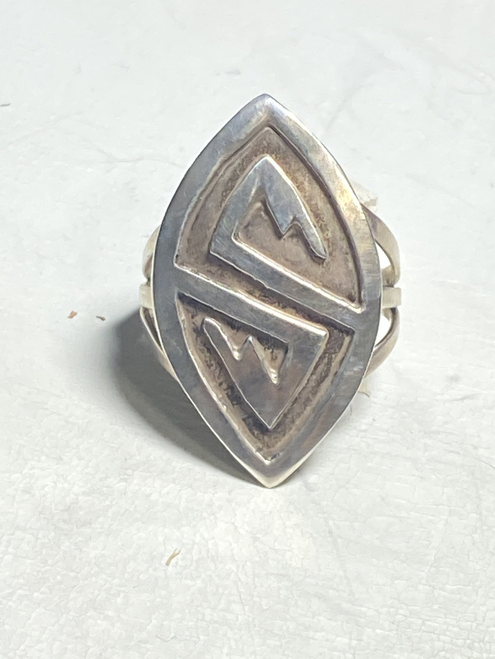 Hopi Ring Long Symbols Sterling Silver Women Girls Size 8.25 | Etsy