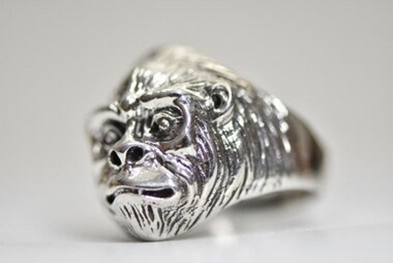 Gorilla Ring Sasquatch Ape Big Foot Sterling Silver M… - Gem