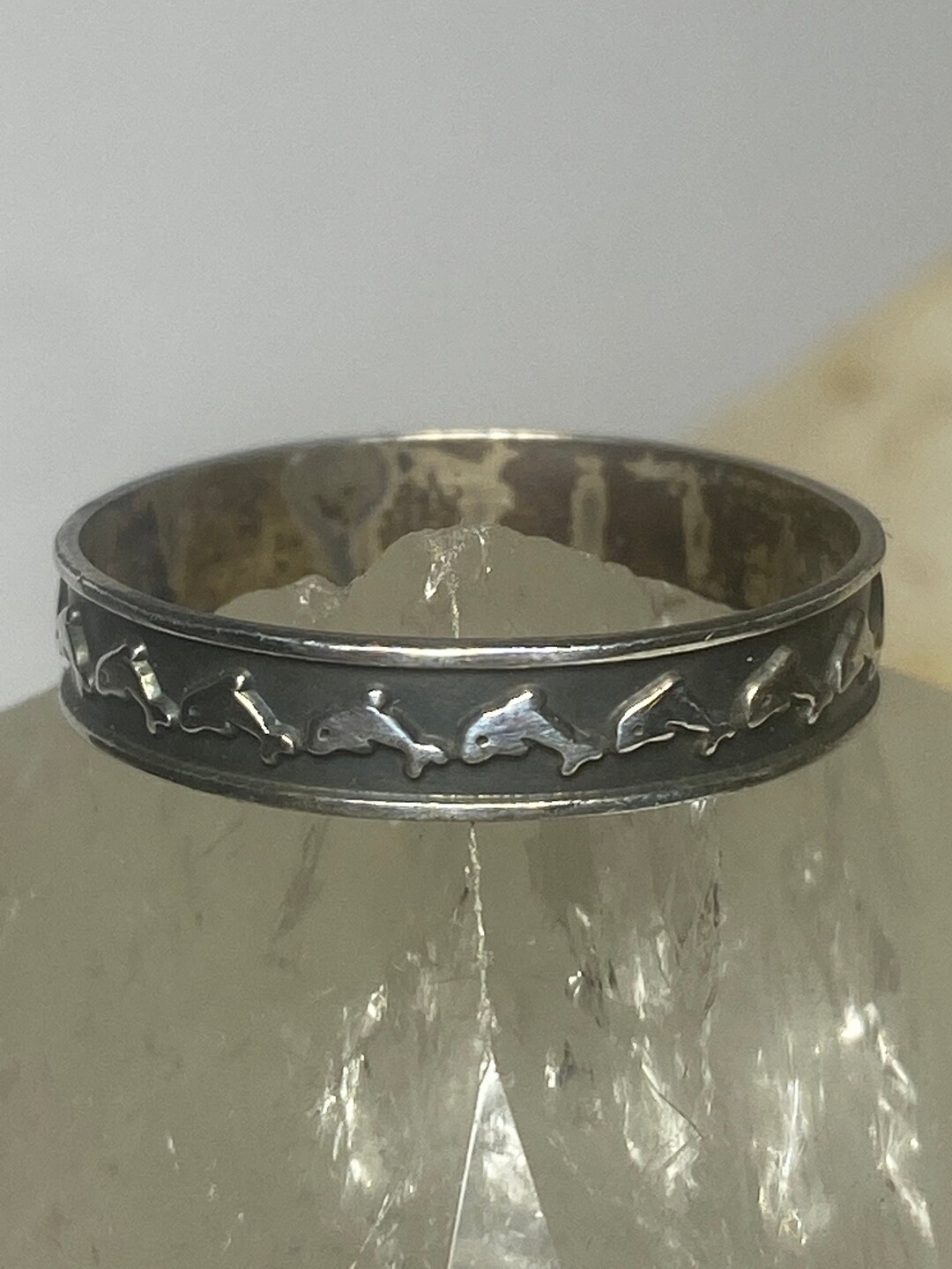 Dolphin Ring Dolphins Band Stacker Sterling Silver Women Men Boys - Etsy