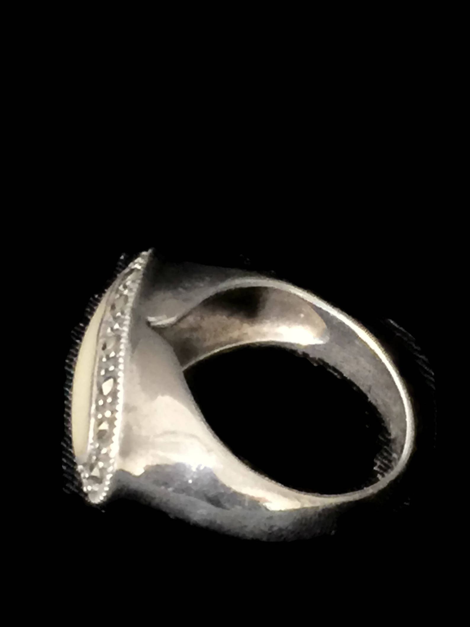 Vintage Sterling Silver Ring Women MOP Ring Woman Marcasite - Etsy