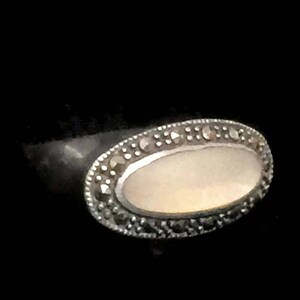 Vintage Sterling Silver Ring Women MOP Ring Woman Marcasite Ring Size 5 ...