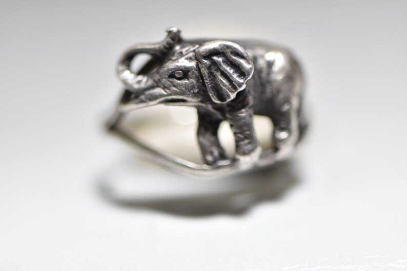 Elephant Ring Animal Pinky Band Sterling Silver Women Girls - Etsy
