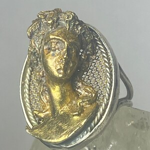 Classical Face Ring Three Dimensional Band Sterling Silver Women Size 7 ...