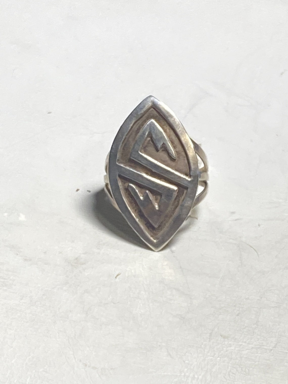 Hopi Ring Long Symbols Sterling Silver Women Girls Size 8.25 | Etsy