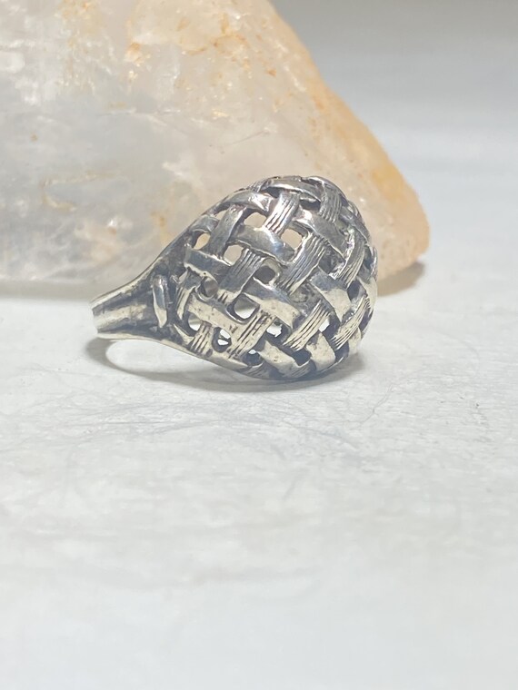 Dome ring Bubble weave band sterling silver women gir… - Gem