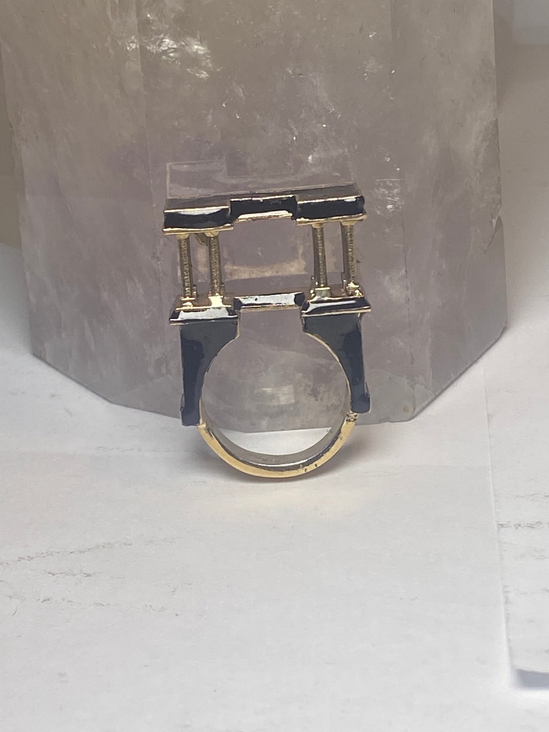 Architectural Ring Neoclassical Columns Band Sterling Silver Women Size ...