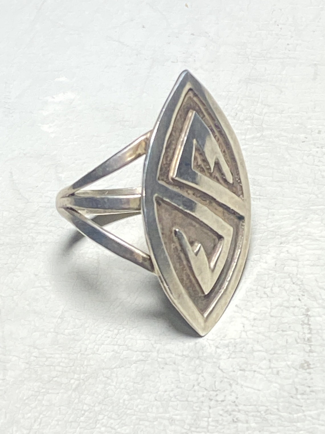 Hopi Ring Long Symbols Sterling Silver Women Girls Size 8.25 | Etsy