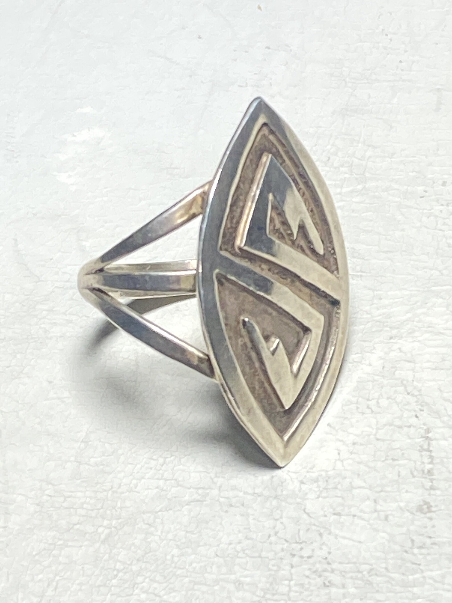 Hopi Ring Long Symbols Sterling Silver Women Girls Size 8.25 - Etsy