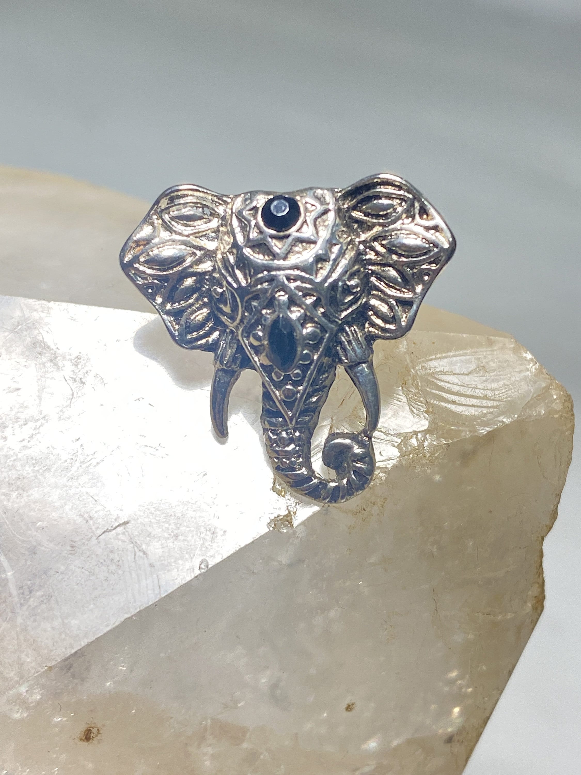Elephant Ring Long Face Pinky Silver Women Girls Size 5.25 - Etsy