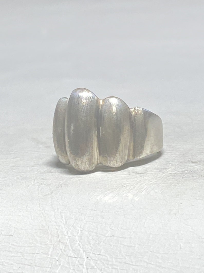 Fluted Ring Sterling Silver Chunky Band Women Size 6.75 - Etsy