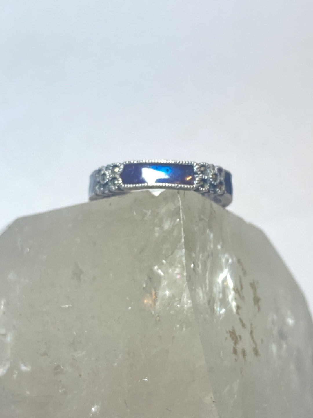 Judith Jack Ring Art Deco Stacker Purple Band Marcasites Sterling ...