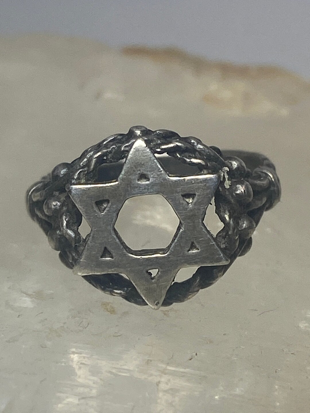 Star of David Ring Religious Judaica Band Sterling Silver Women Girls ...