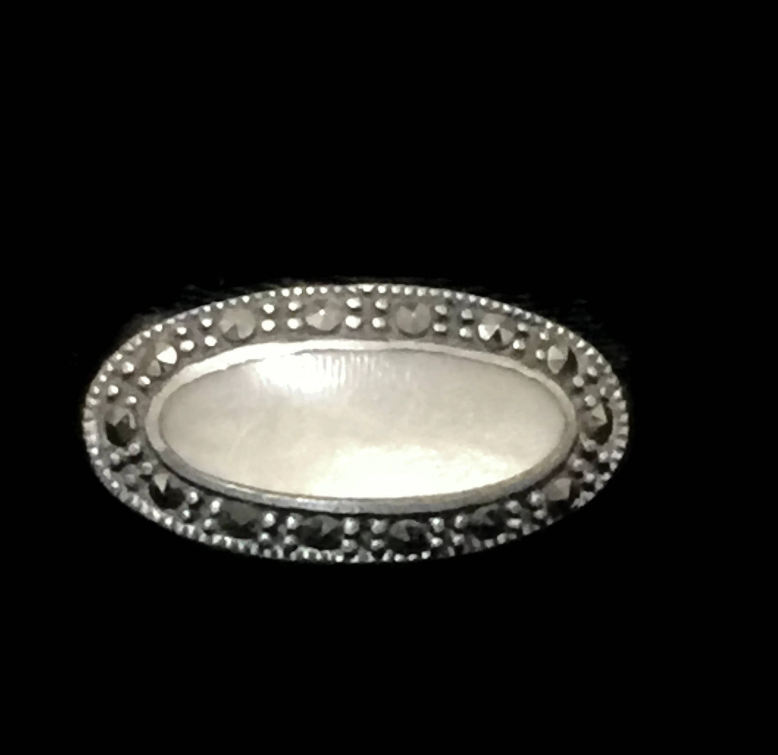 Vintage Sterling Silver Ring Women MOP Ring Woman Marcasite - Etsy