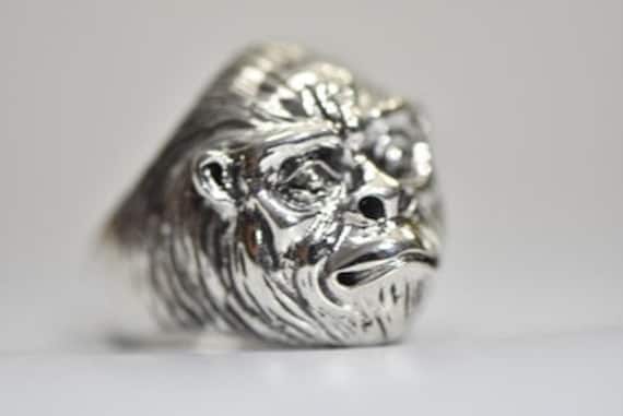 Gorilla Ring Sasquatch Ape Big Foot Sterling Silver M… - Gem