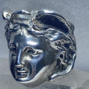 Classical Face Ring With Bird on Head Sterling Silver Size 4.25 - Etsy
