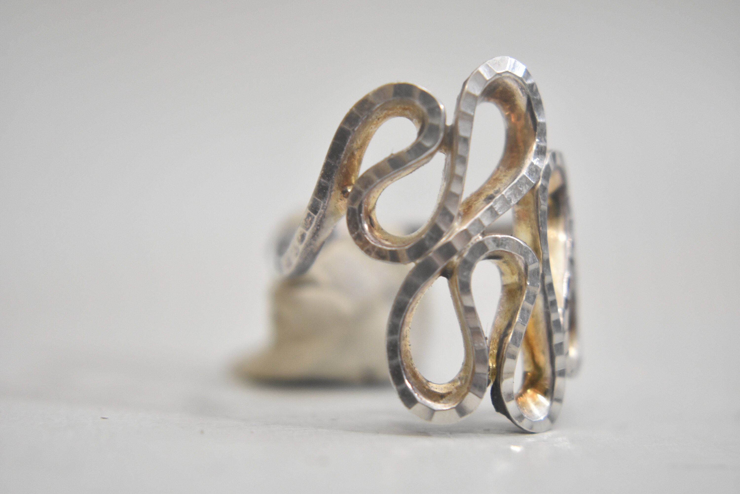 Freeform Ring Spiral Thumb Band Sterling Silver Women Girls - Etsy UK