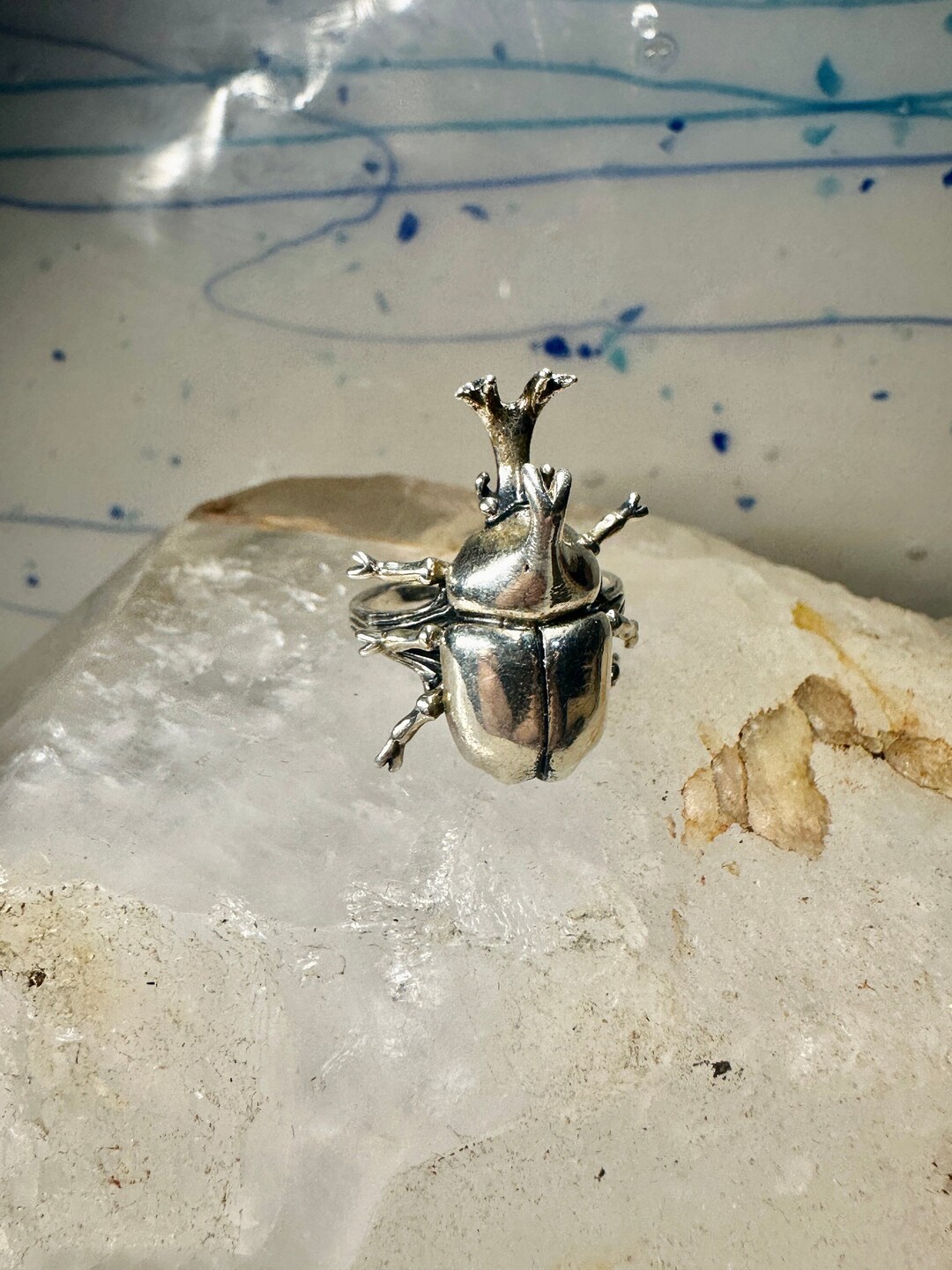 Bug Ring Size 7 Rhinocerous Stag Beetle Entomologist Insect Sterling ...