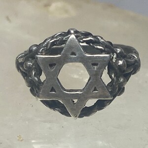 Star of David Ring Religious Judaica Band Sterling Silver Women Girls ...