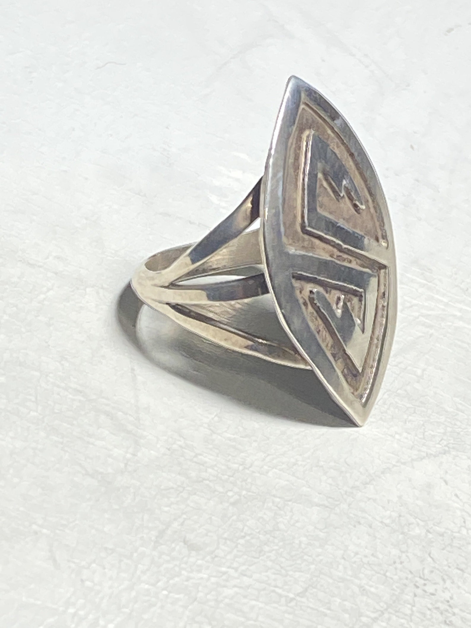 Hopi Ring Long Symbols Sterling Silver Women Girls Size 8.25 - Etsy