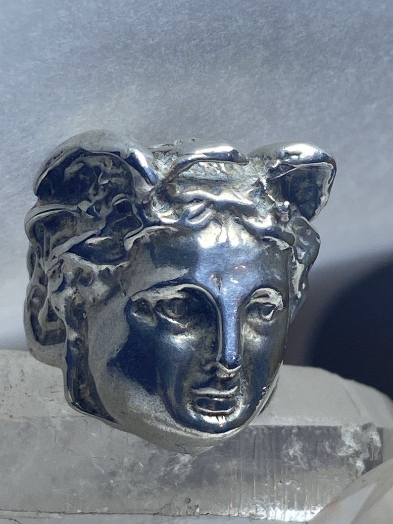 Classical Face Ring With Bird on Head Sterling Silver Size 4.25 - Etsy