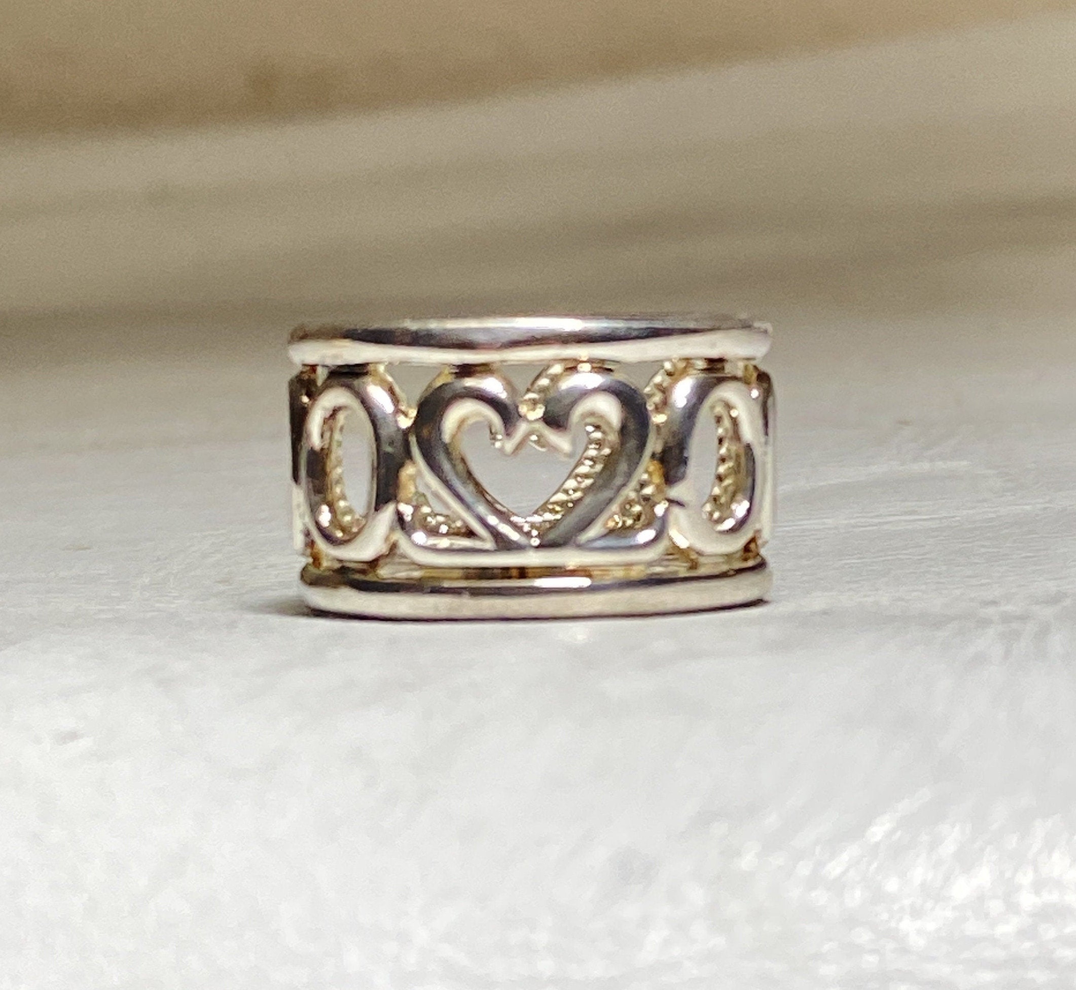 Heart ring love Band sterling silver women girls size 8.50 | Etsy