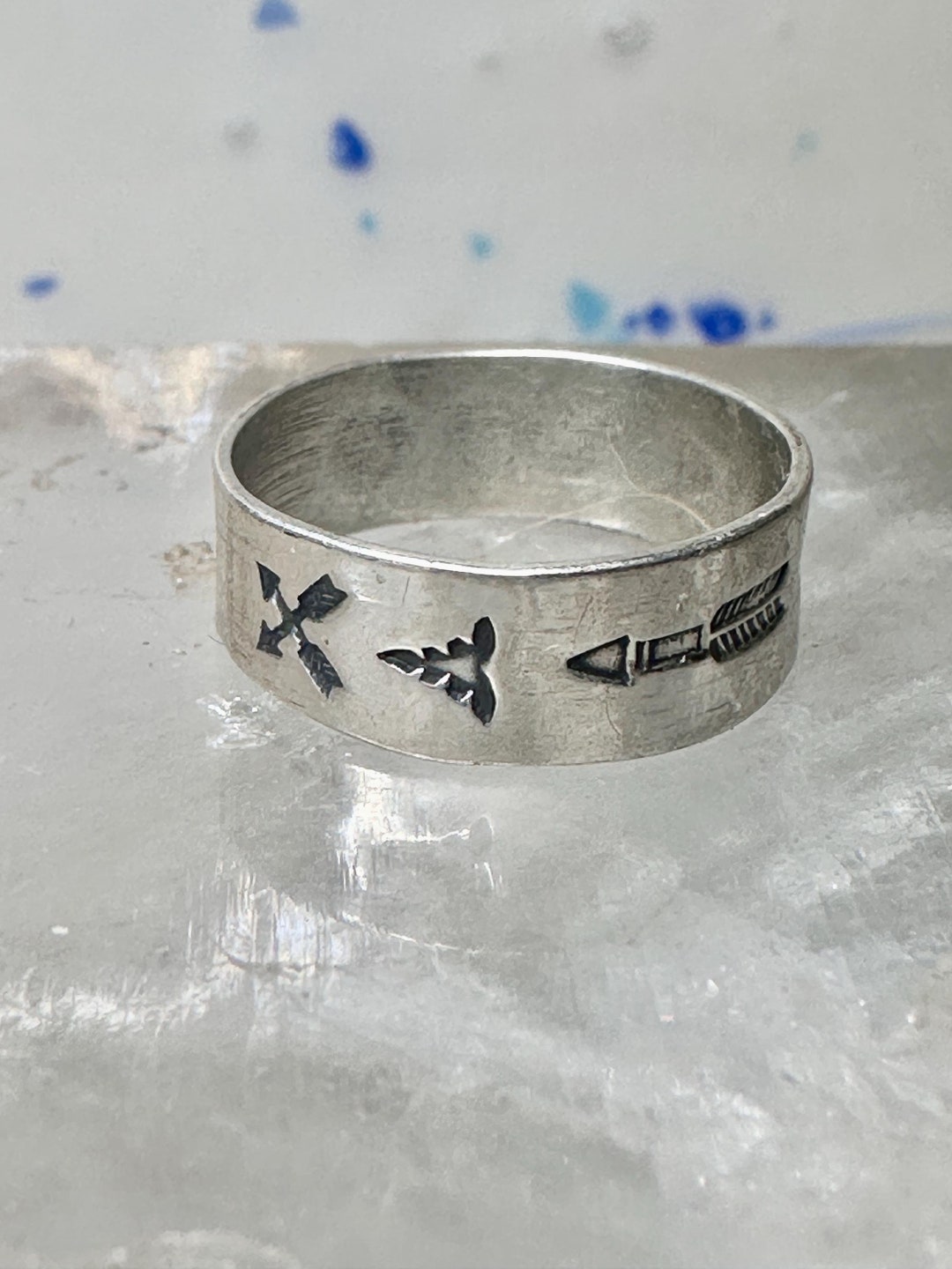 Crossed Arrows Ring Southwest Band Size 5.25 Signed by Bell Women Girls ...