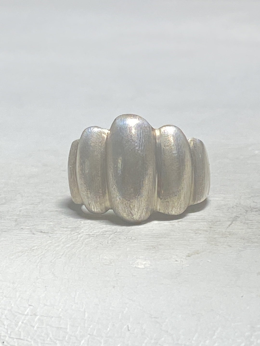 Fluted Ring Sterling Silver Chunky Band Women Size 6.75 - Etsy