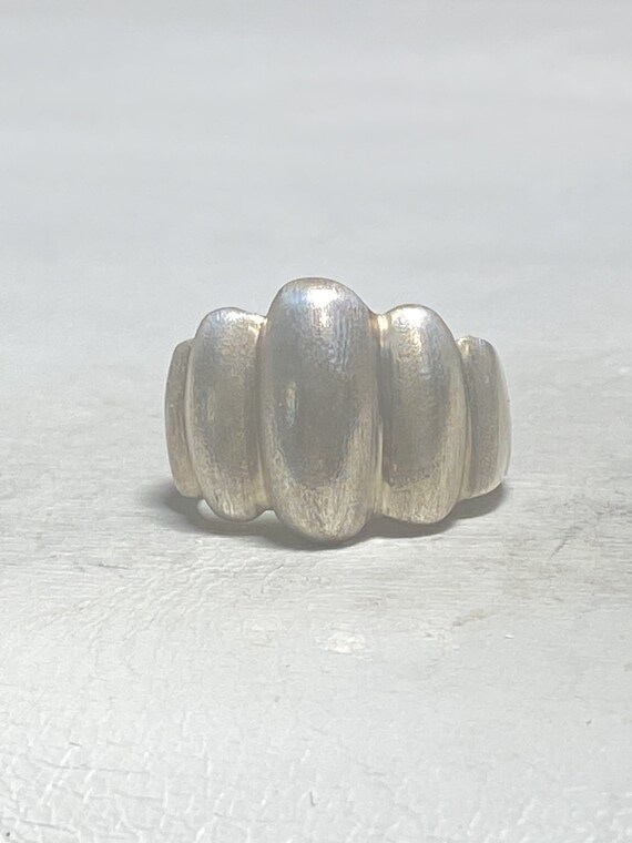Fluted Ring Sterling Silver Chunky Band Women Size 6.75 | Etsy