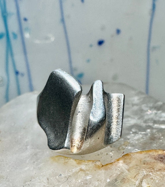 Lapponia ring Brutalist band size 5 sterling silver w… - Gem