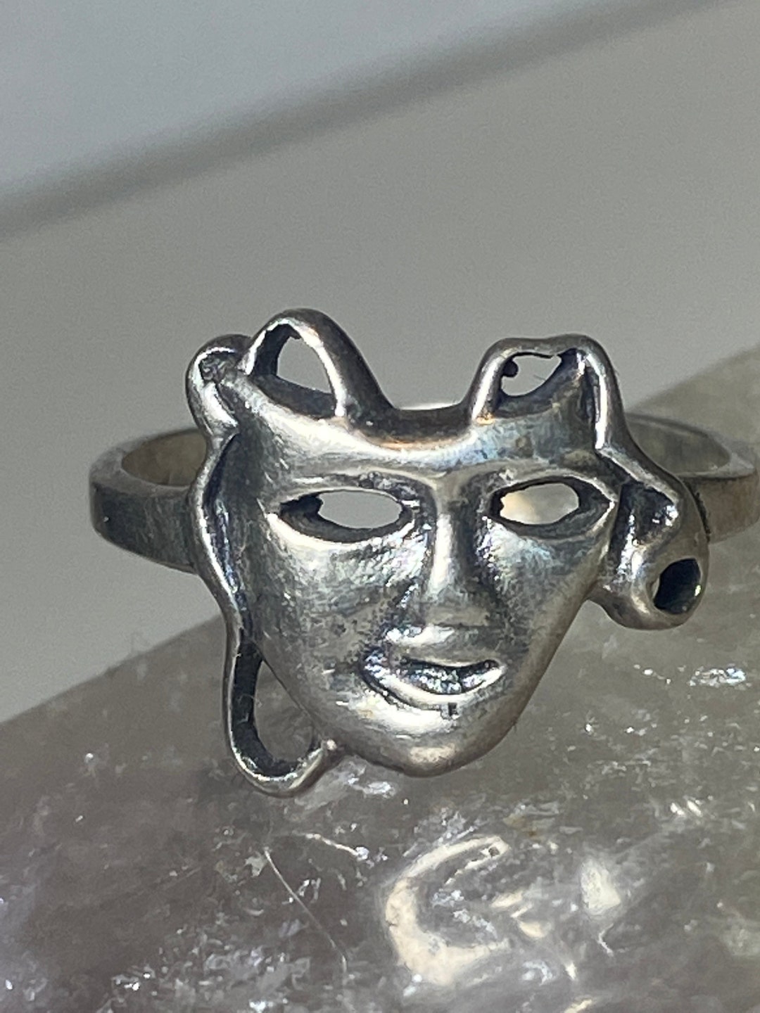 Face Mask Ring Theatrical Theater Sterling Silver Women Girls - Etsy
