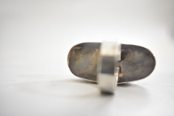 Ruby ring long bulky sterling silver boho women size… - Gem