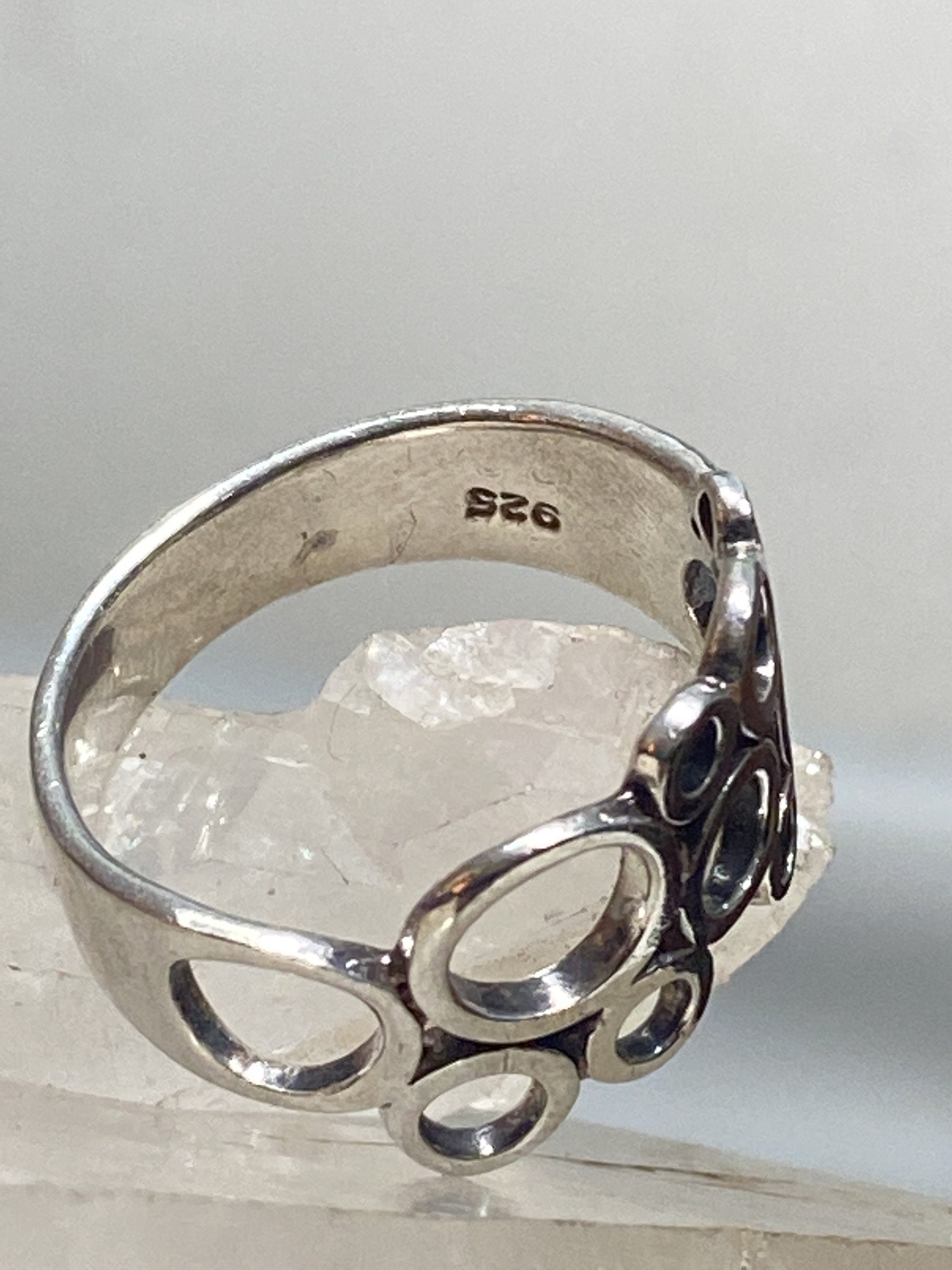 Geometric Ring Bubble Circle Band Southwest Band Sterling - Etsy