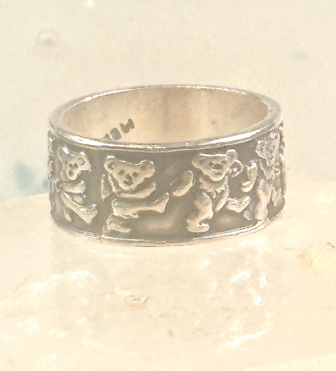 Marching Bears Ring Bear Band Size 7.75 Figurative Moving Jaw Sterling ...