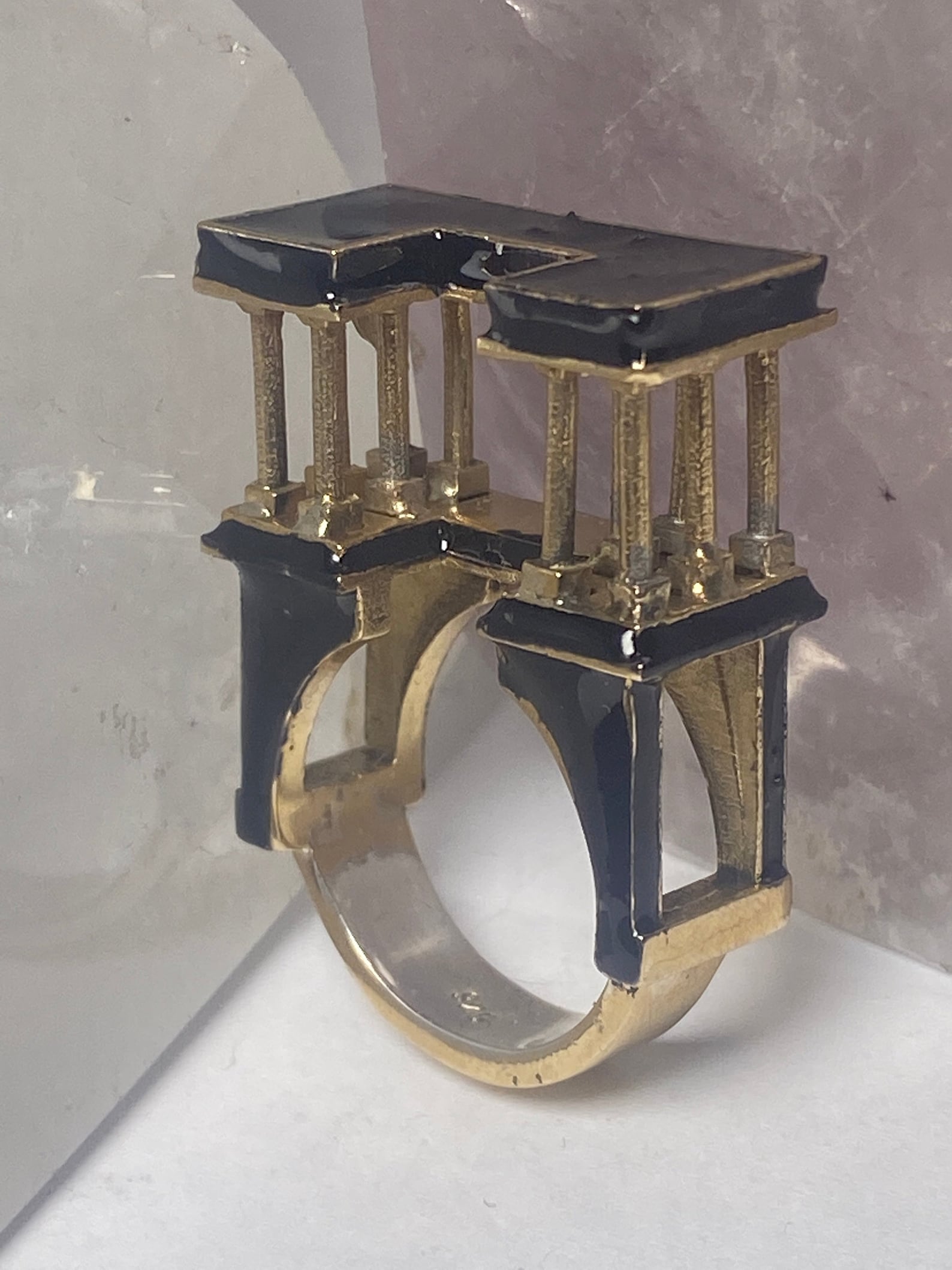 Architectural Ring Neoclassical Columns Band Sterling Silver Women Size ...