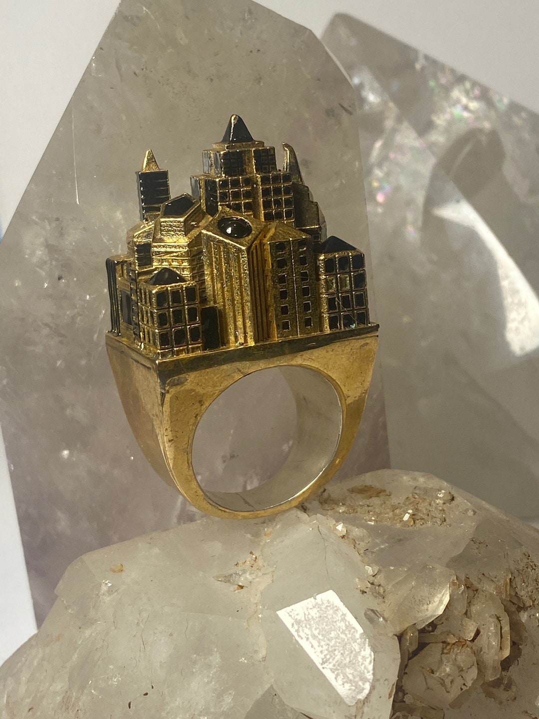 City Scape Ring Size 11.25 Buildings Urban Jungle Architectural Band - Etsy