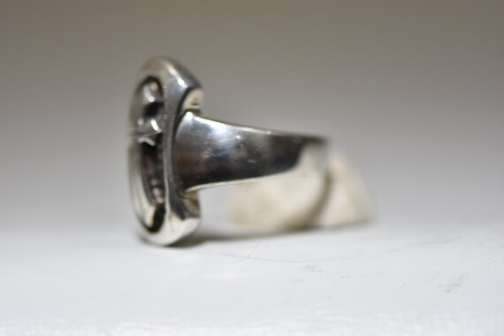 Cross Ring biker band religious sterling silver men w… - Gem