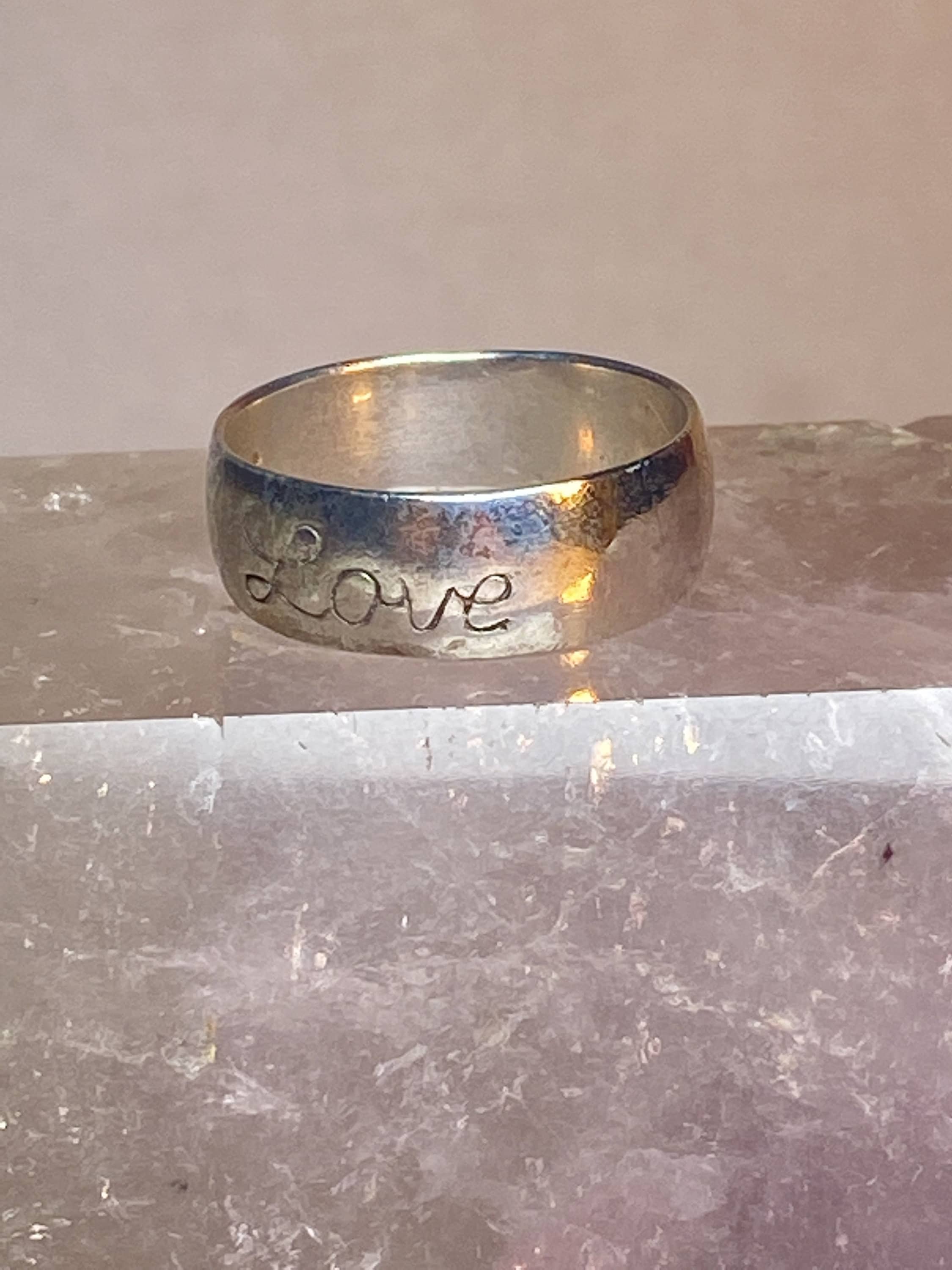 Love Ring Heart Valentine Band Sterling Silver Ring Women Size - Etsy