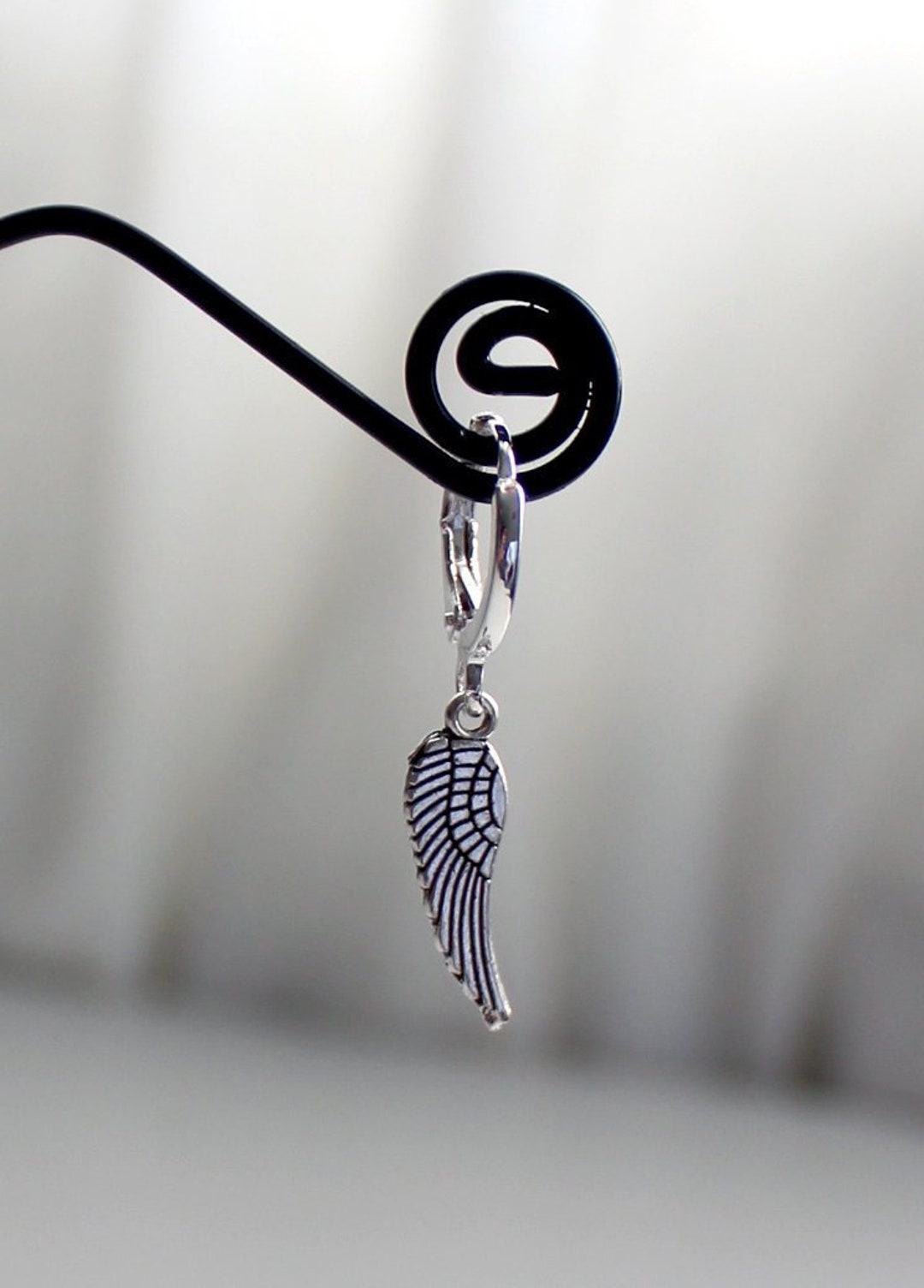 Men's Dangle ONE Earring. Angel Wing Earring. Men Earrings. Gift for ...