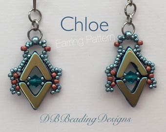 Reba Beaded Earrings Pattern PDF Bead Pattern Tutorial | Etsy
