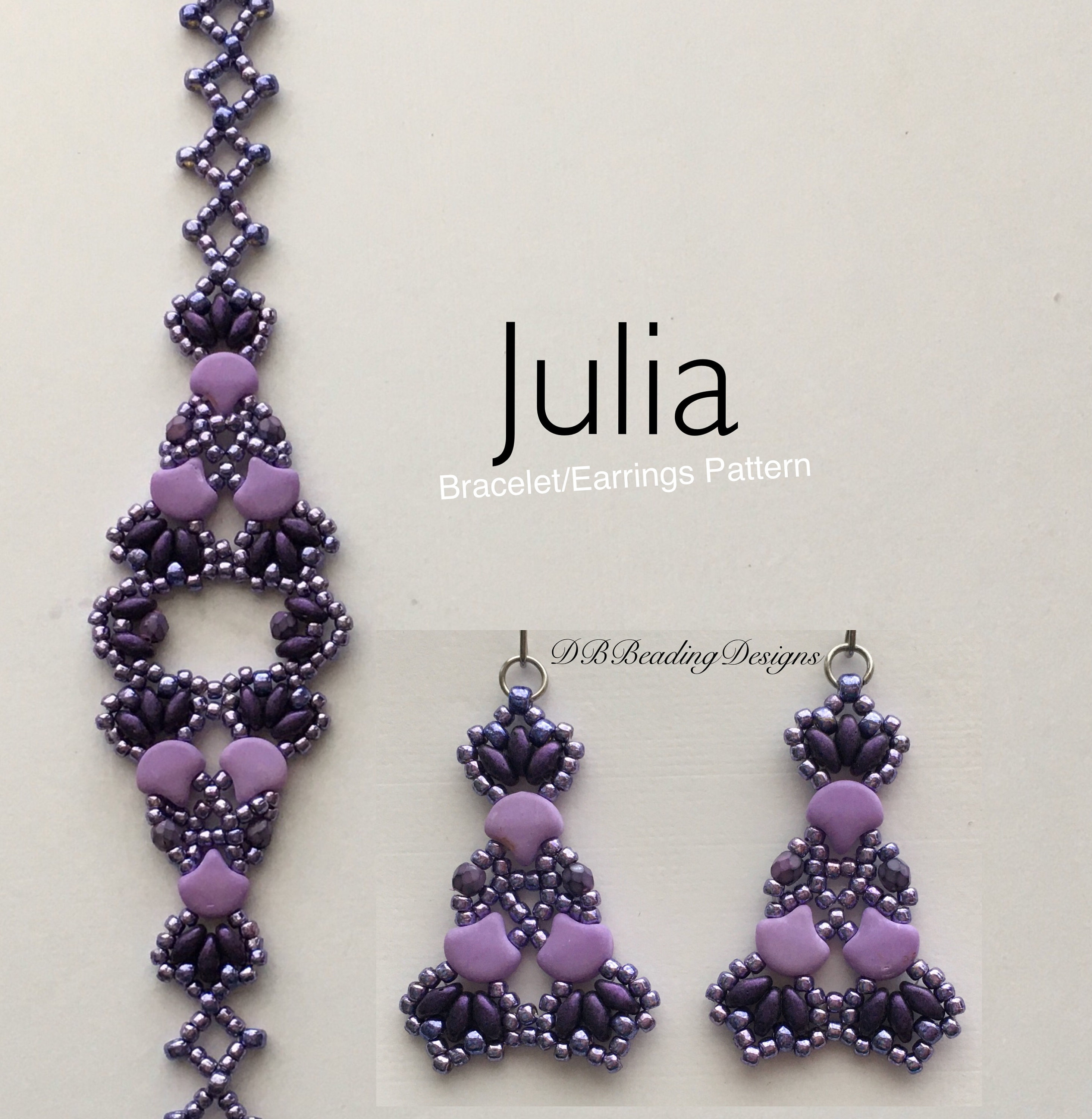 Julia Beaded Earrings/bracelet Pattern, Instant PDF, Dbbeadingdesigns ...