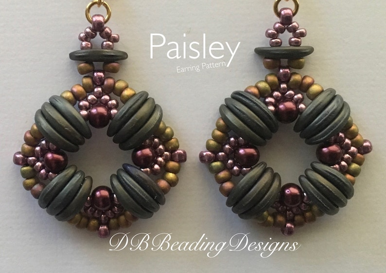 Paisley Beaded Earrings Pattern PDF Earring Tutorial - Etsy