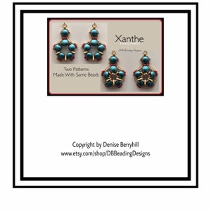 Xanthe Beaded Earrings Pattern, Dbbeadingdesigns, PDF, Beading Tutorial ...