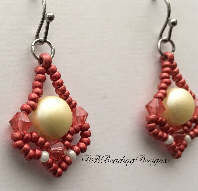 Coralee Beaded Earrings Pattern, Instant PDF, Beading Pattern Tutorial ...