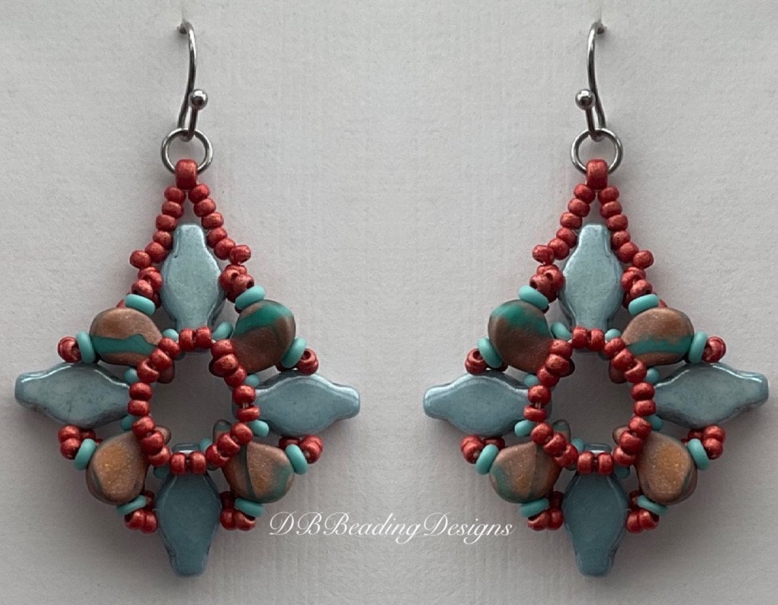 Orinthia Beaded Pendant and Earrings Pattern, Dbbeadingdesigns, Instant ...